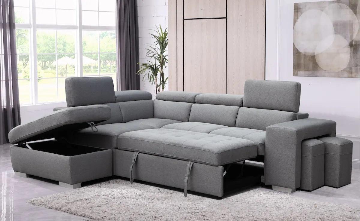Modern Microfiber Sectional Sofa Bed - 8721 – Furniture King