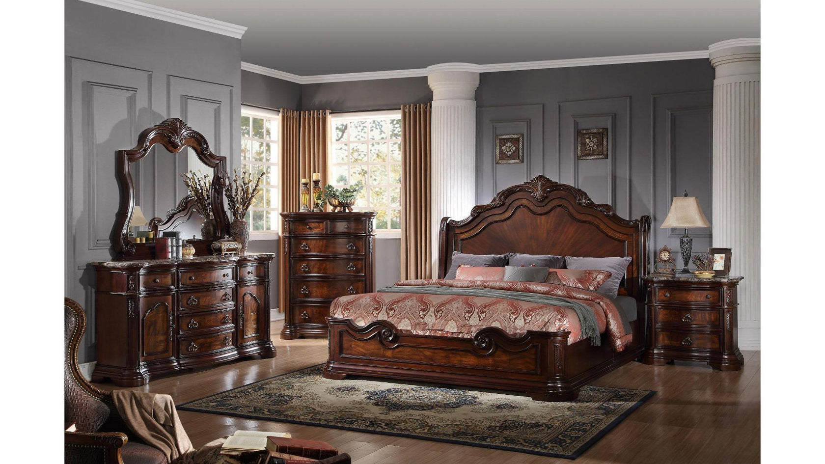Bombay Traditional Bedroom Set -- Furniture King